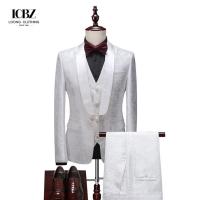 China Boys Formal Three Piece Suit Jacket Woolen Blend Fabric V-Neck Sizes S to 10XL Custom for sale