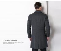 China Men's Double-Breasted Mid-Length Coat 90% Wool 10% Cashmere Custom Logo Available for sale