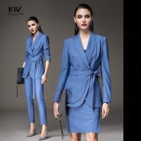China Classic Women Business Suit Set No Hood Button Decoration Sizes S to XXXL for sale