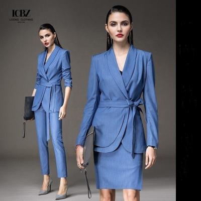 China Classic Women Business Suit Set No Hood Button Decoration Sizes S to XXXL for sale