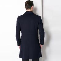 China Men's Double-Breasted Mid-Length Coat 90% Wool 10% Cashmere Custom Logo Available for sale