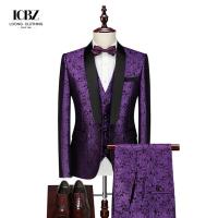 China Boys Formal Three Piece Suit Jacket Woolen Blend Fabric V-Neck Sizes S to 10XL Custom for sale