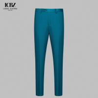 China Custom Dark Green Straight Fit Men's Business Pants Plus Size S-10XL OEM Wool Cotton Viscose for sale