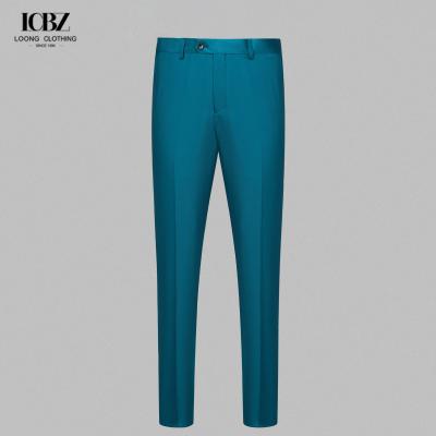 China Custom Dark Green Straight Fit Men's Business Pants Plus Size S-10XL OEM Wool Cotton Viscose for sale