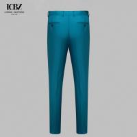 China Custom Dark Green Straight Fit Men's Business Pants Plus Size S-10XL OEM Wool Cotton Viscose for sale