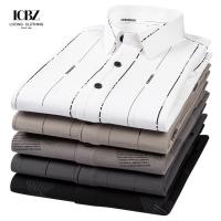 China Men's Non-Iron Bamboo Fiber Long Sleeve Casual Shirt Custom Logo Sizes XXL-10XL for sale