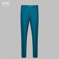 China Custom Dark Green Straight Fit Men's Business Pants Plus Size S-10XL OEM Wool Cotton Viscose for sale