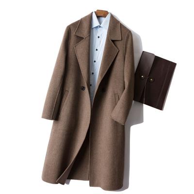 China Men's Double-Sided Cashmere Coat Mid-Length Trench Jacket Casual Outwear 50pcs MOQ for sale