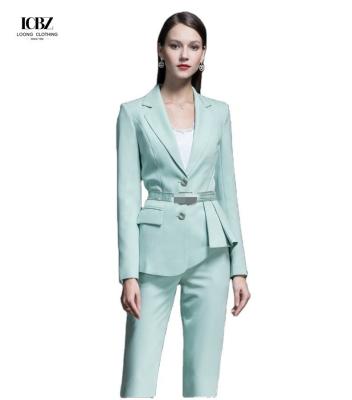 China Women's Slim Formal Office Skirt Suit V-Neck Full Sleeves S-3XL for sale