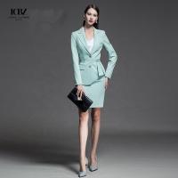 China Women's Slim Formal Office Skirt Suit V-Neck Full Sleeves S-3XL for sale