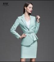 China Women's Slim Formal Office Skirt Suit V-Neck Full Sleeves S-3XL for sale