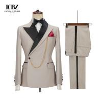 China Business Suits for Men Custom Designer Brown Wool / Polyester Suits at Prices for sale