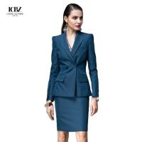 China Women's Fitted Business Suit Dress Set Hand Embroidery Size S-3XL 84-104cm Chest for sale