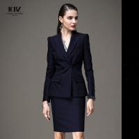 China Women's Fitted Business Suit Dress Set Hand Embroidery Size S-3XL 84-104cm Chest for sale