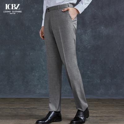 China Men's Slim Fit Flat Front Cotton Pants Business Attire Sizes S to 10XL for sale