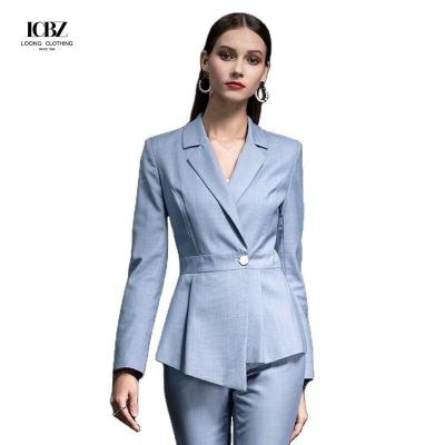 China Women V Neck Business Suit Set Slim Fit Professional Formal Office Wear S-XXXL for sale