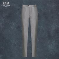 China Men's Slim Fit Flat Front Cotton Pants Business Attire Sizes S to 10XL for sale