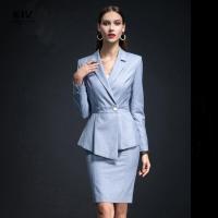 China Women V Neck Business Suit Set Slim Fit Professional Formal Office Wear S-XXXL for sale