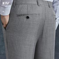 China Men's Slim Fit Flat Front Cotton Pants Business Attire Sizes S to 10XL for sale