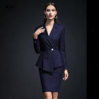 China Women V Neck Business Suit Set Slim Fit Professional Formal Office Wear S-XXXL for sale