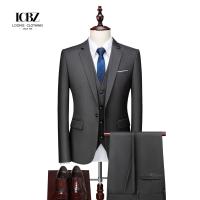 China Other Mens Office Suit Single Button 3 Pieces Single Breasted Plus Size Suits Blazer for sale