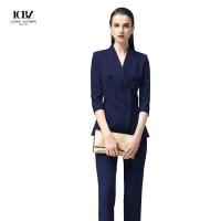 China Custom Cotton Double Breasted Suit Pants for Women Office Business Wear 2 Piece Set for sale