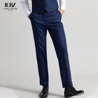 China Men's Stretch Straight Business Trousers Wool Silk Blend Pants Sizes S to 10XL Custom for sale