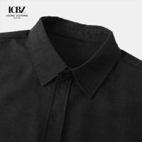 China Men's Stand Collar Cotton Linen Short Sleeve Shirt XXL to 10XL Custom Logo for sale
