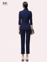 China Custom Cotton Double Breasted Suit Pants for Women Office Business Wear 2 Piece Set for sale