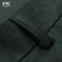 China Men's Stretch Wool Cotton Spandex Work Pants Black Blue Fabric Zipper Trousers Sizes S to 10XL for sale