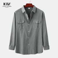 China Men's Linen Cotton Stand Collar Short Sleeve T-Shirt Solid Color Custom Size 3XL-10XL for sale