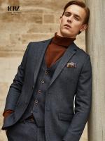 China Men Slim Fit 3 Piece Blazer Vest Pants Set Wedding Business Formal Suit 2XL for sale