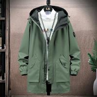 China Autumn Parkas Windbreaker Men's Fat Long Coat Jacket with Dyed Processing Type for sale