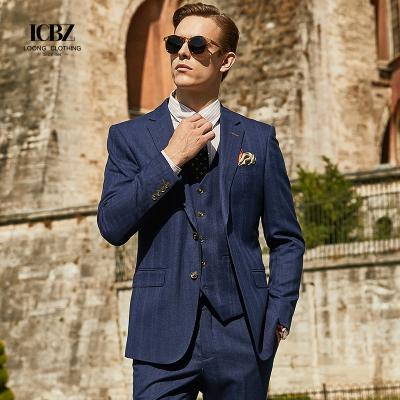 China Windproof Men's Business Suit 2 Piece Blazer Coat Pants Formal Wedding Wear Slim Fit Custom Size for sale