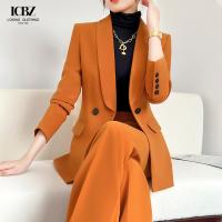 China Women's V-Neck Business Formal Pants Suit Set Polyester Cotton Sizes S-10XL Custom for sale