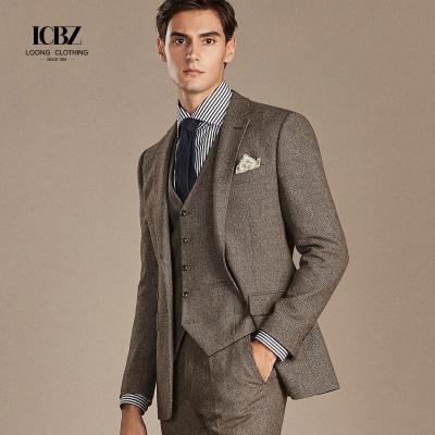 China V-Neck Collar Men's Blazer Spring Autumn Business Suit Jacket Custom Fit 100% Polyester for sale