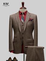 China V-Neck Collar Men's Blazer Spring Autumn Business Suit Jacket Custom Fit 100% Polyester for sale