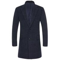 China Men's Retro Wool Blend Winter Long Coat Warm Loose Fit Blue Size 846-854 for sale