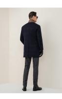 China Men's Retro Wool Blend Winter Long Coat Warm Loose Fit Blue Size 846-854 for sale