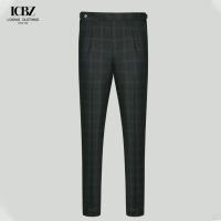 China Men's Wool Blend Formal Casual Trousers Flat Front Pants Sizes S to 10XL for sale