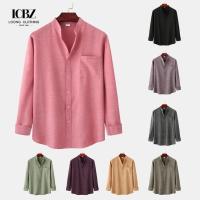 China Men's Casual White Black Regular-Fit Linen Cotton Long Sleeve Shirts with Custom Logo Size up to 10XL for sale
