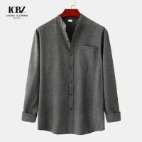 China Men's Casual White Black Regular-Fit Linen Cotton Long Sleeve Shirts with Custom Logo Size up to 10XL for sale