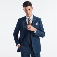 China Custom Polyester Cotton Men's Business Suit 3 Piece Set Single Breasted Handmade Lapel for sale