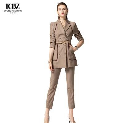China Women Formal Business Suit 3 Piece Set Polyester Blazer Coat Shorts Office Wear S-10XL for sale