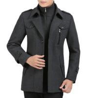 China Men's Garment Dyed Woolen Business Casual Suit Jacket Custom OEM Winter Coat 50pcs MOQ for sale