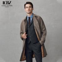 China Custom Men's Wool Blend Mid-Length Coat Vintage Brown Tweed OEM Sizes S-3XL for sale