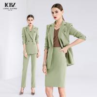 China Women Formal Business Suit Slim Fit Double Breasted Pants Suit Polyester Cotton Sizes S to 10XL for sale