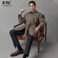 China Custom Men's Wool Blend Mid-Length Coat Vintage Brown Tweed OEM Sizes S-3XL for sale