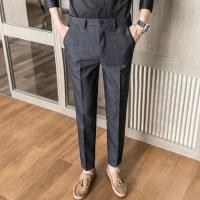China Men's Slim Fit Formal Wedding Suit Pants Blazer Dress Pants with Zipper Fly Waist 32-40 for sale