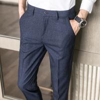 China Men's Slim Fit Formal Wedding Suit Pants Blazer Dress Pants with Zipper Fly Waist 32-40 for sale
